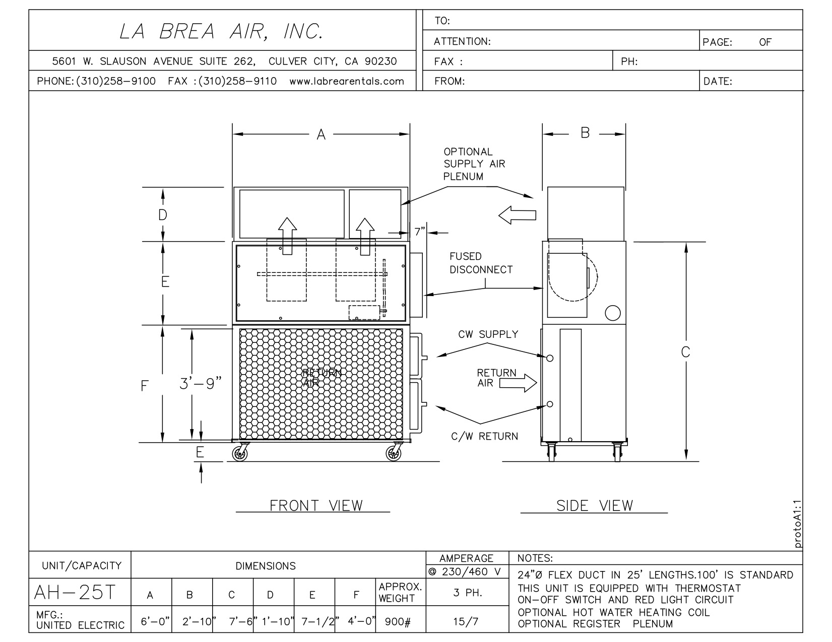 25 Ton Air Handler - La Brea Air